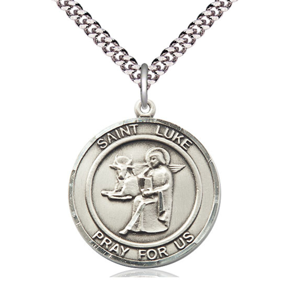 Hail MaryGifts | Jewelry | St Luke The Apostle Round Patron Series ...